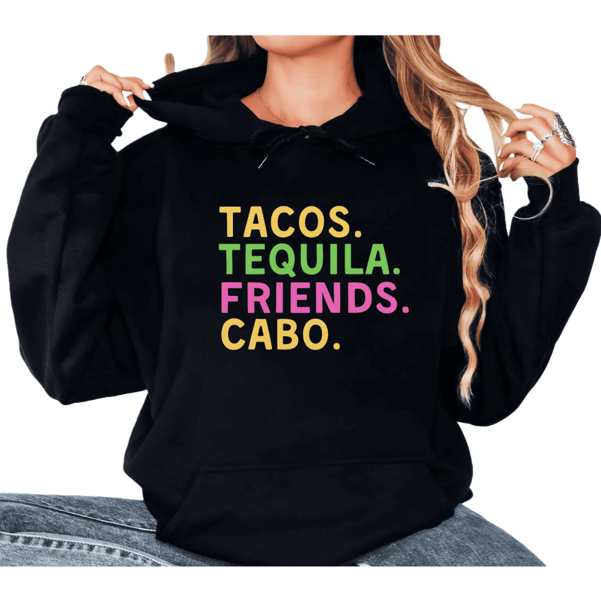 Cabo Vacation Food & BFF Memorial Black Print Graphic Sweatshirt hoodie ...