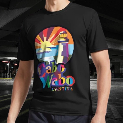 Cabo wabo WPAP Art Active T-Shirt Funny Logo American Men's T-Shirt ...