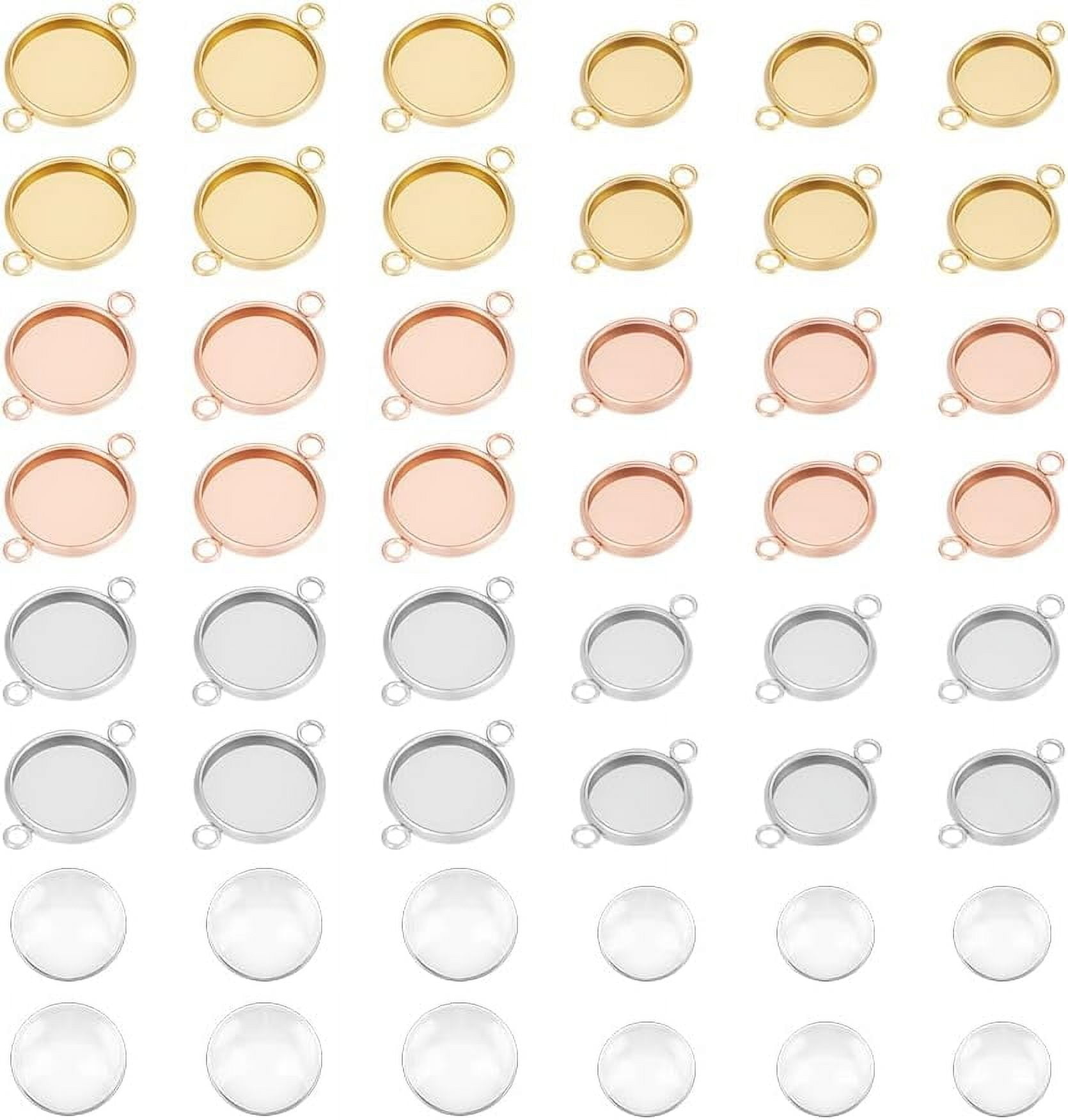 Cabochon Pendant Bezel Trays with Blank Flat Round Tray Blanks ...