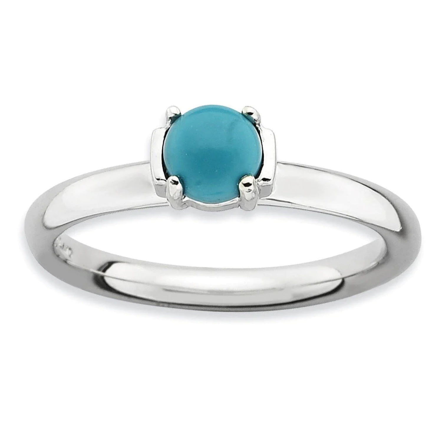 Cabochon Sterling Silver Polished Ring - Walmart.com
