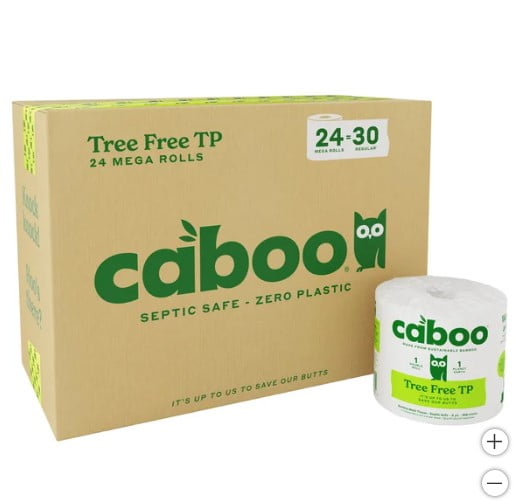 Caboo Bamboo Bath Tissue, 2-Ply, 400 Sheets, 24 Rolls - Walmart.com