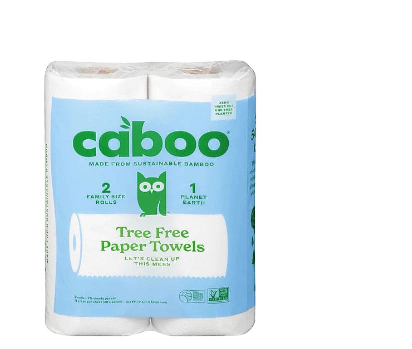 Caboo Tree Free Bamboo Paper Towels, 75 Sheets Per Roll - Pack Of 12 ...