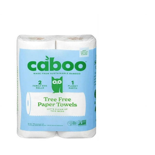 Caboo Tree Free Bamboo Paper Towels, 75 Sheets Per Roll - Pack Of 12 ...