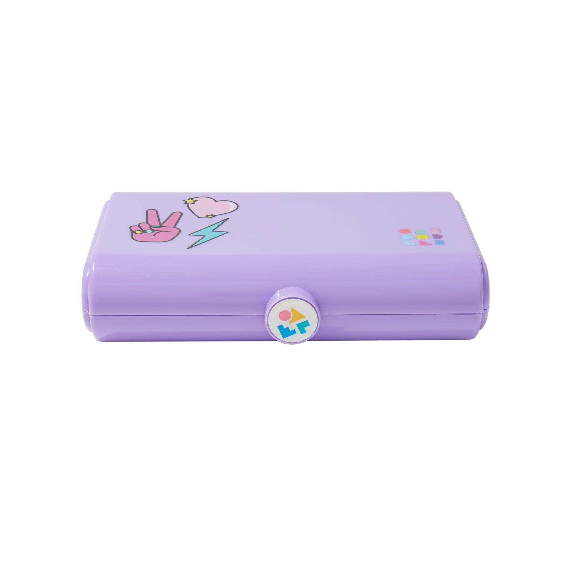 Caboodles Travel Case, Built-In Mirror Purple with Retro Peace Sign ...