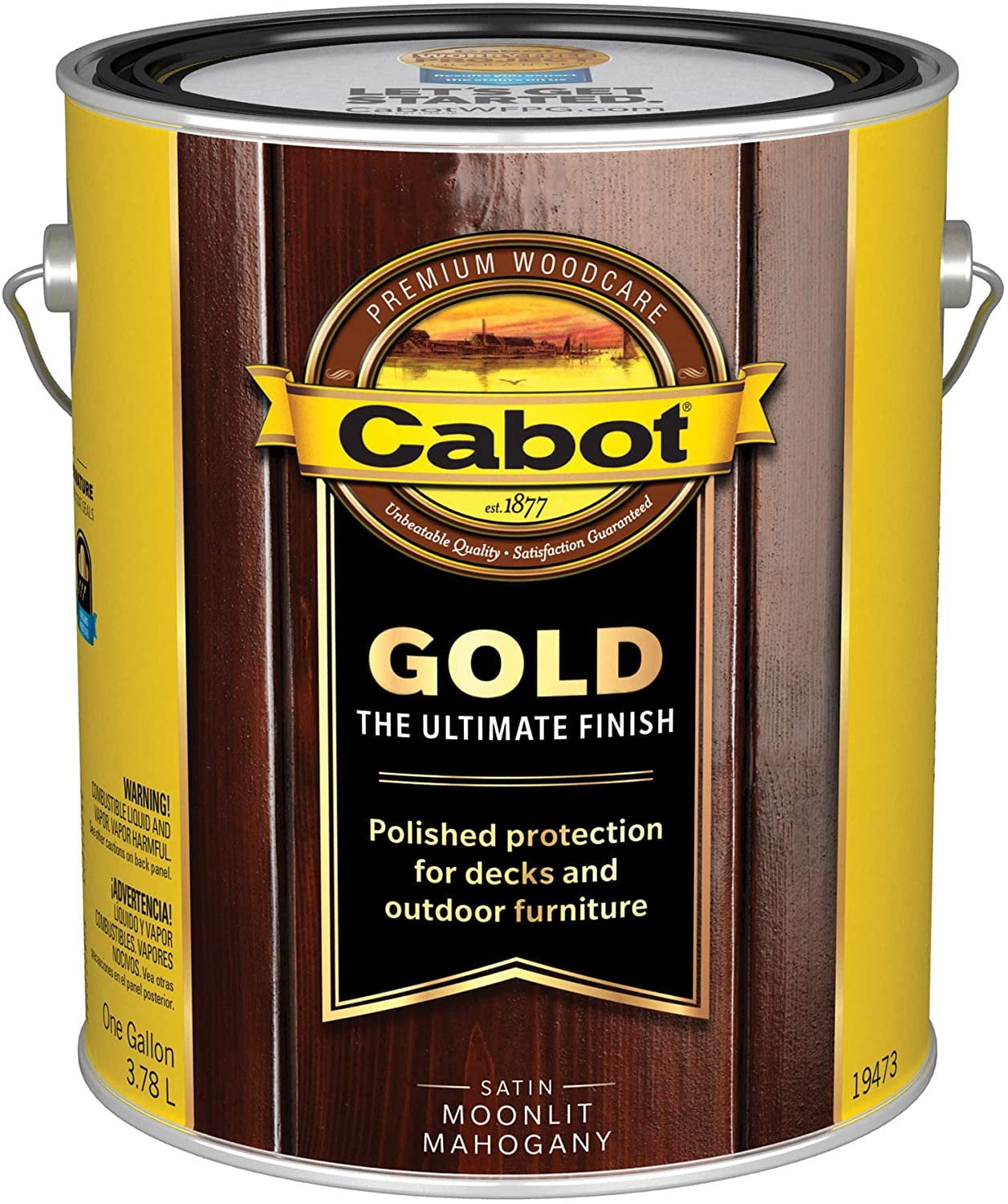 Cabot Gold Low VOC Wood Stain, Gallon, Moonlit Mahogany Finish ...