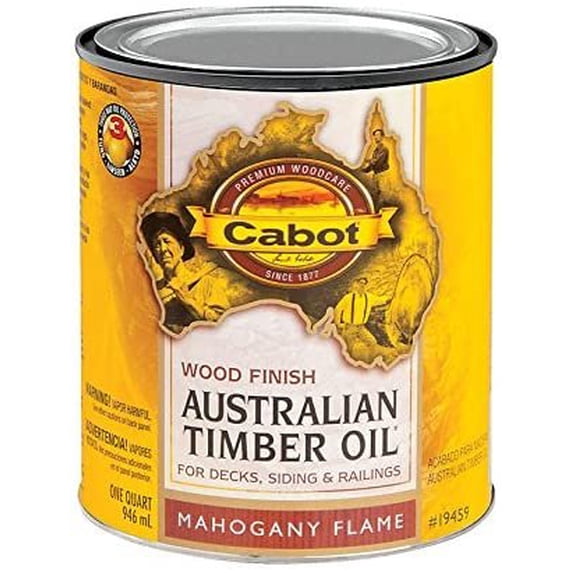 Cabot Australian Timber Oil Exterior Mahogany Flame 1 Qt - Walmart.com