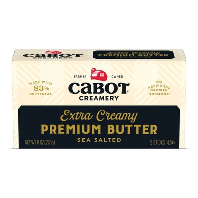 Cabot Creamery Extra Creamy Sea Salted Butter Sticks 8 oz (Refrigerated ...
