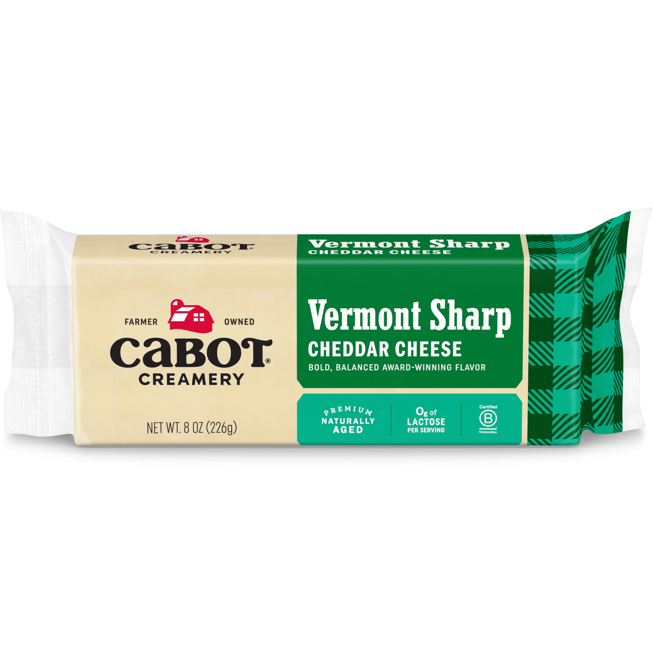 Cabot Creamery Sharp Cheddar Cheese Block 8oz (Refrigerated) - Walmart.com