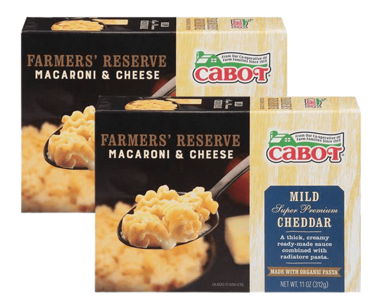 Cabot Farmers’ Reserve Mild Cheddar Mac and Cheese, 2 Pack, 11 oz Each ...