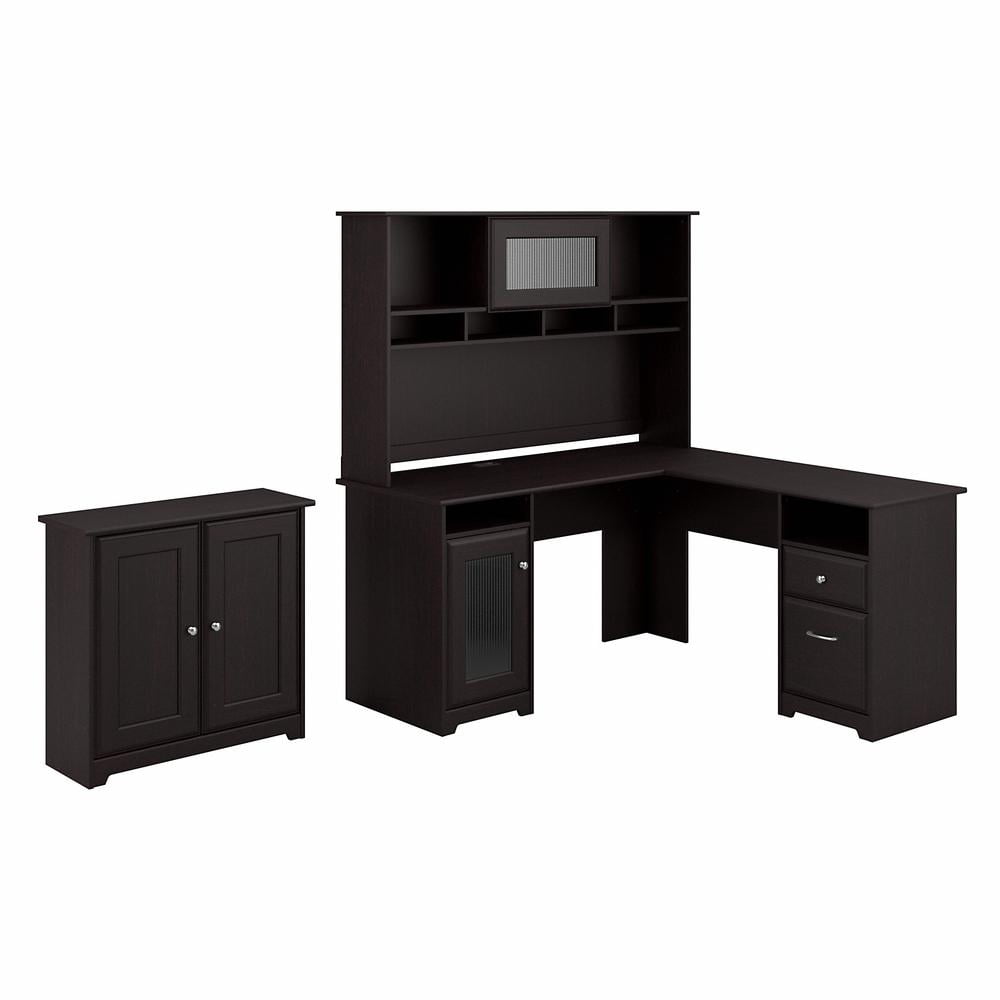 Bush Furniture Cabot L-shaped Office Desk with Hutch, Computer Desktop ...