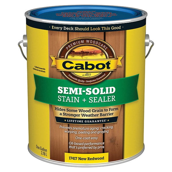 Cabot Semi-Solid Flat Wood Paint Finish, New Redwood Stain, 1 Gallon ...