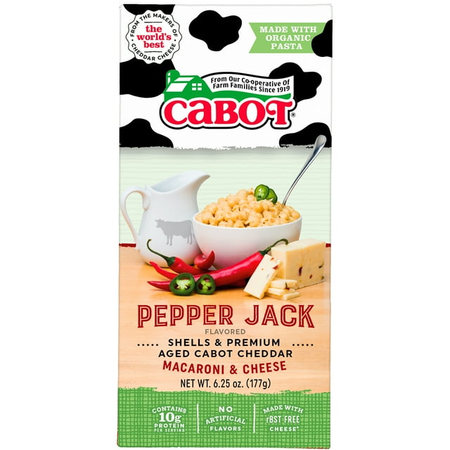 Cabot Pepper Jack Macaroni and Cheese Shells, 6.25 oz, Shelf-Stable ...