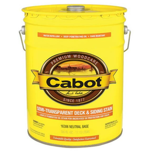 Cabot Samuel 16306-08 Neutral Base VOC Semi-Transparent Deck & Siding ...