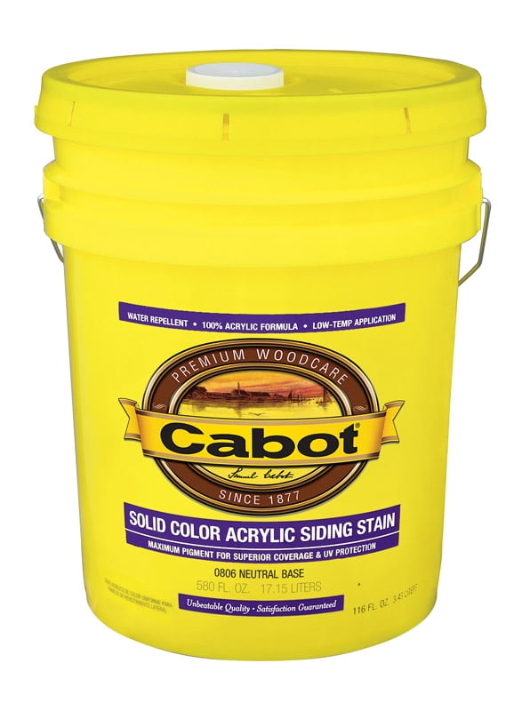 Cabot 5 Gallon Solid Acrylic Siding Stain - Exterior Outdoor Wood Stain ...