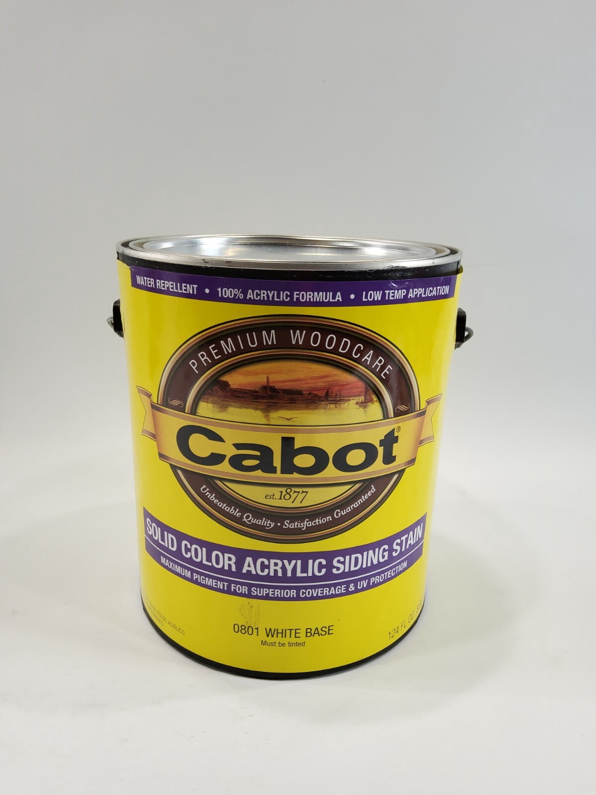 Cabot Solid Color Acrylic Siding Stain 0801 White Base 1 Gallon 124 FL ...