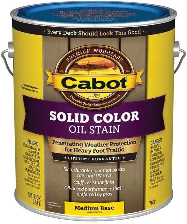 Cabot Solid Tintable 7608 Medium Base Oil-Based Deck Stain 1 gal ...