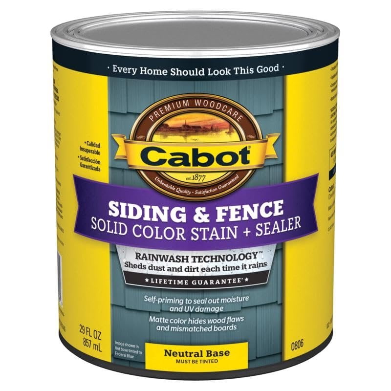 Cabot Solid Tintable Neutral Base Water-Based Acrylic Siding Stain 1 qt ...