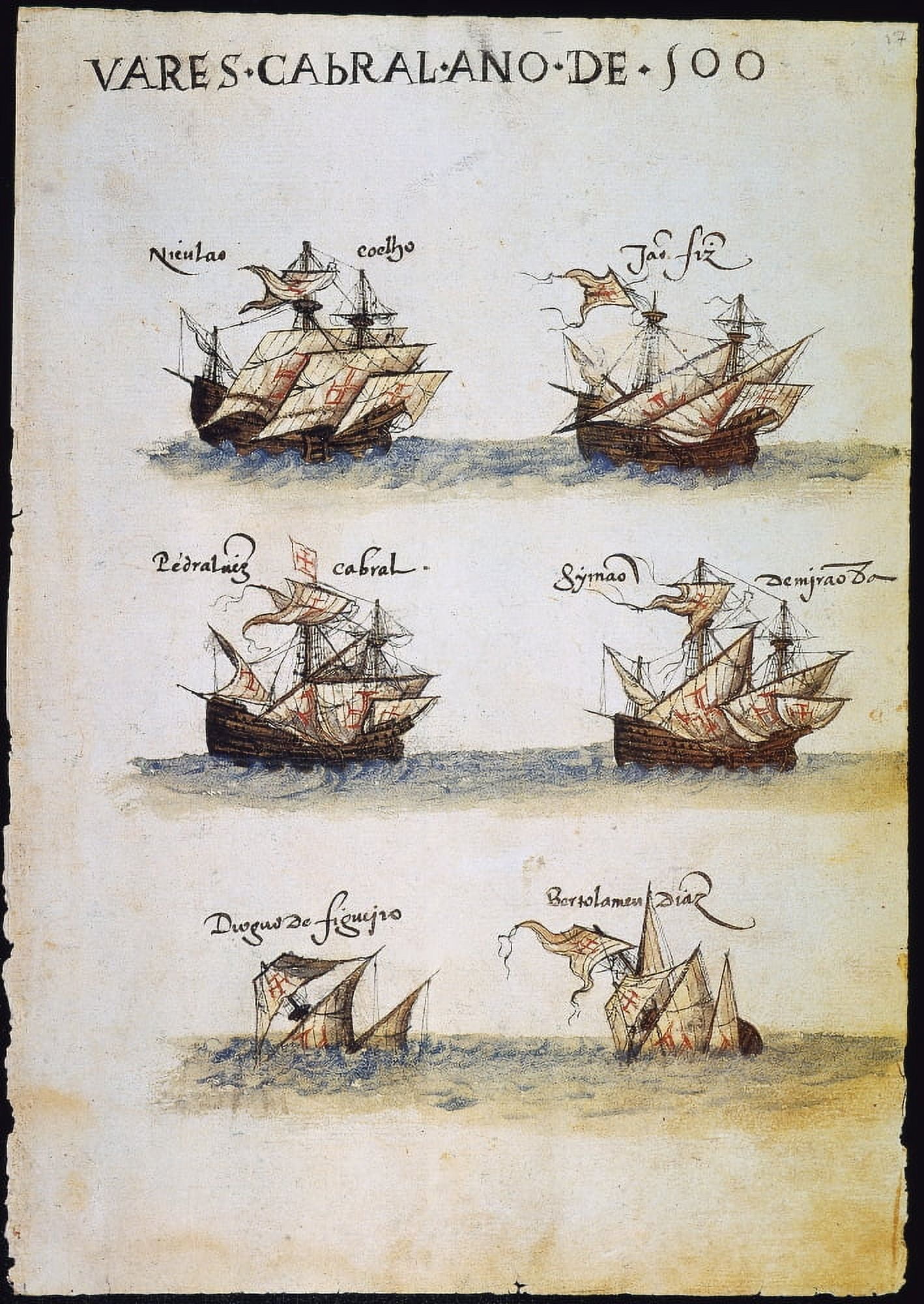 Cabral Fleet, 1500. Nsix Of The 13 Portuguese Ships In Pedro Alvares ...