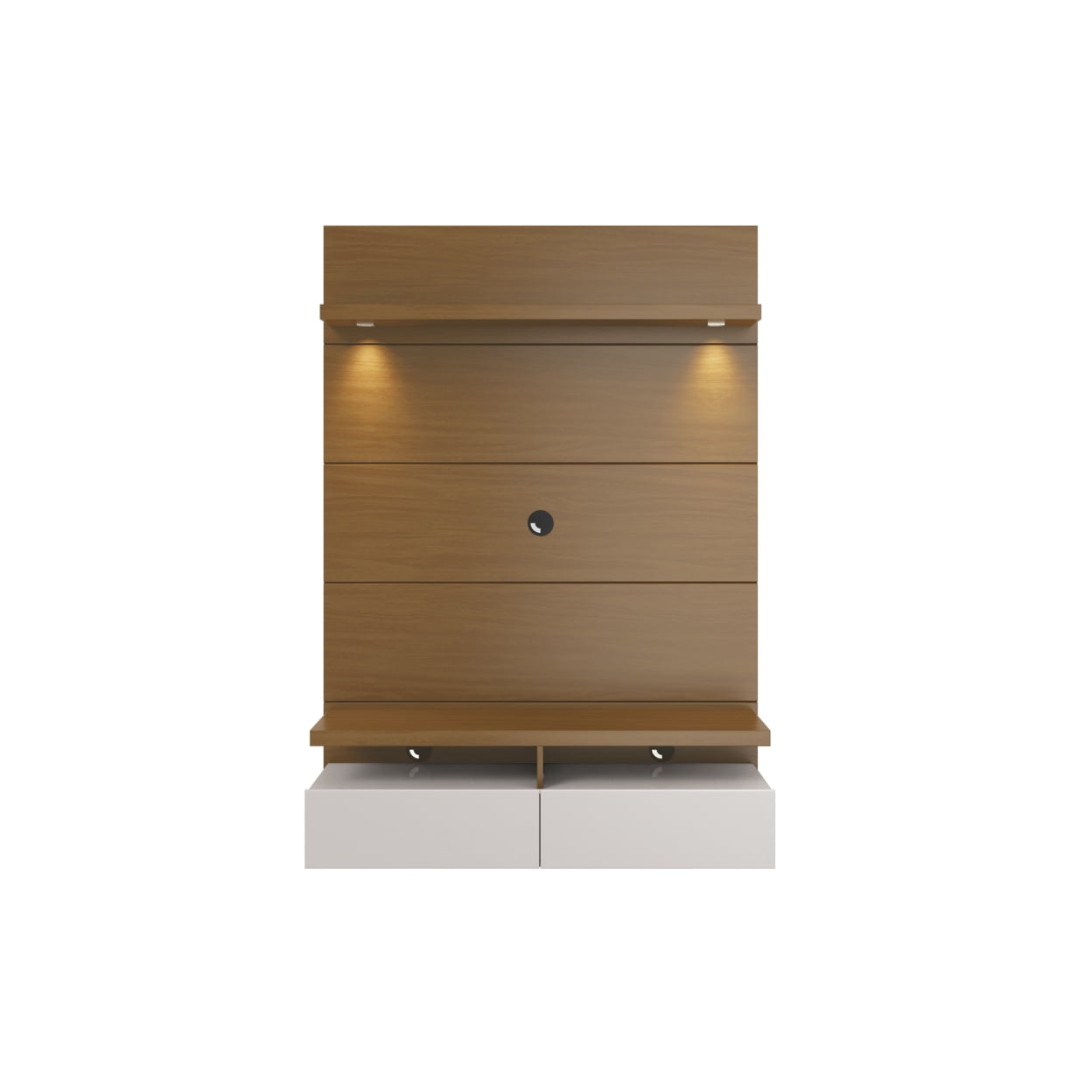 Cabrini 1.2 Floating Wall Theater Entertainment Center in Brown and Off ...