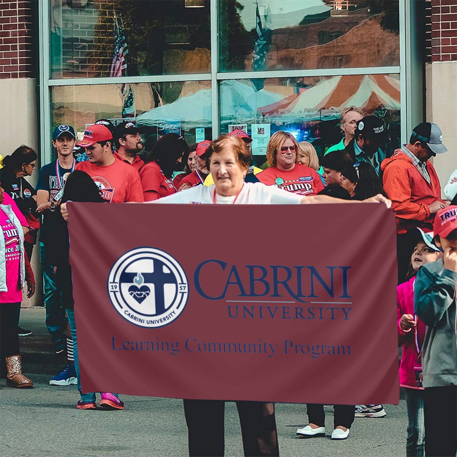 Cabrini University Logo Flag 3x5 Outdoor ,Sewn Stripes, Stronger Brass ...