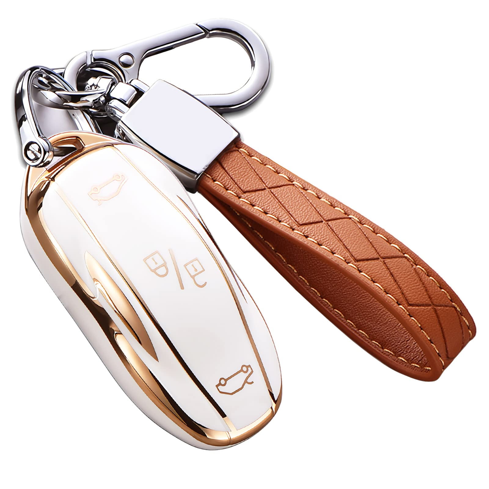 Cacacar for Tesla Model RRF12 X Key Fob Cover with Keychain, Full Cover ...