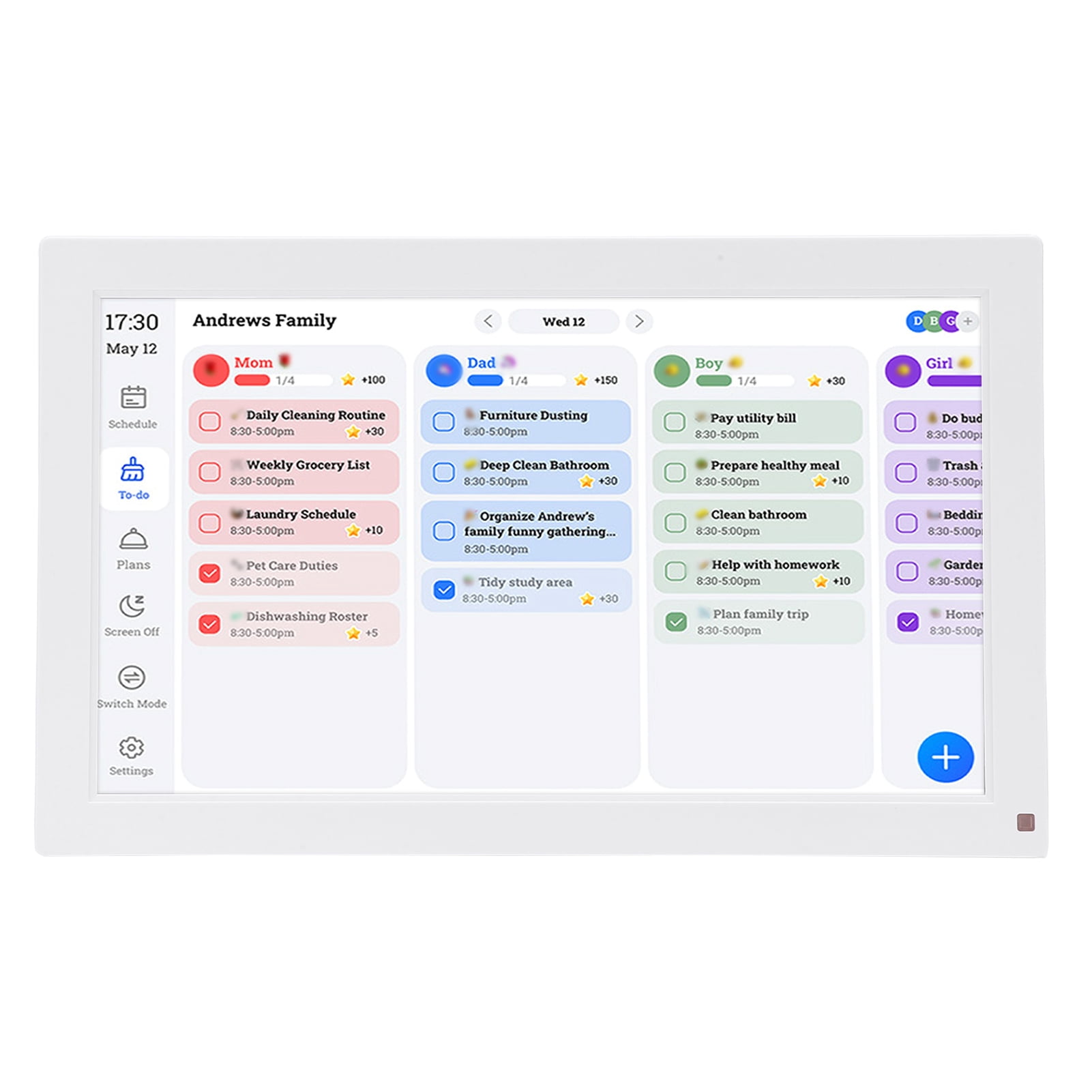 Cacagoo Digital Calendar, 15.6 Inch Wall Planner Electronic Calendar ...