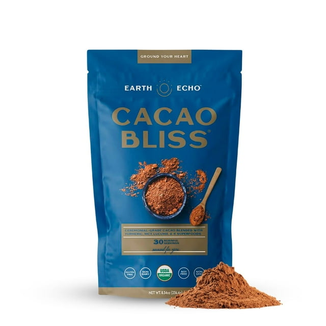Cacao Bliss Unsweetened Organic Cacao Powder with Cinnamon, Turmeric ...