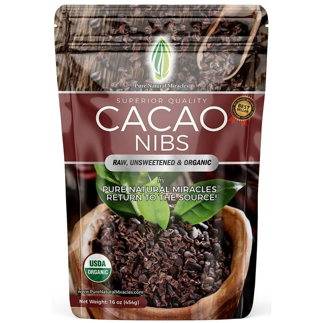 Cacao Nibs Organic - Cocoa Nibs Organic - 100% Dark Chocolate Chips - Raw Unsweetened Chocolate ...