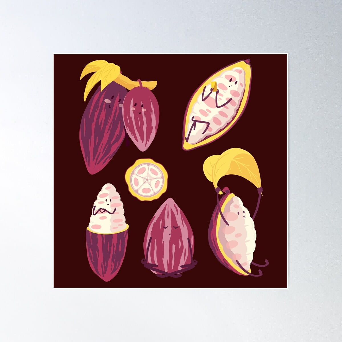Cacao Poster Wall Art, Modern Wall Decor For Living Room Bedroom, 24x24 ...