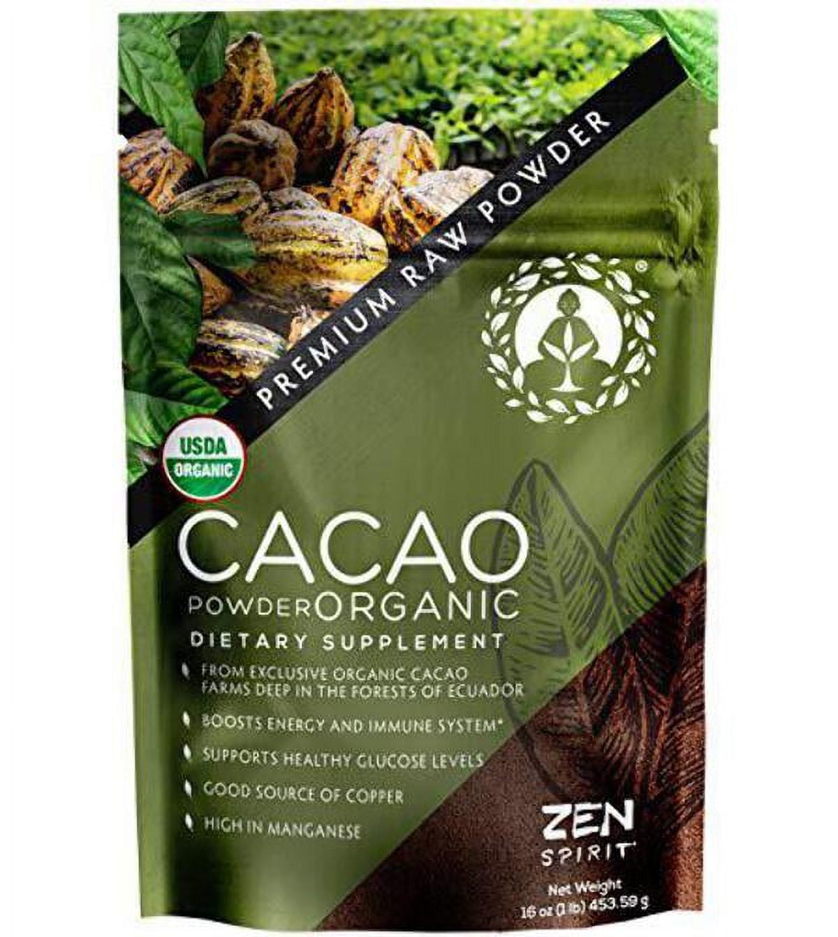 Cacao Powder Organic - 1 Pound - Unsweetened Premium Grade Superfood ...