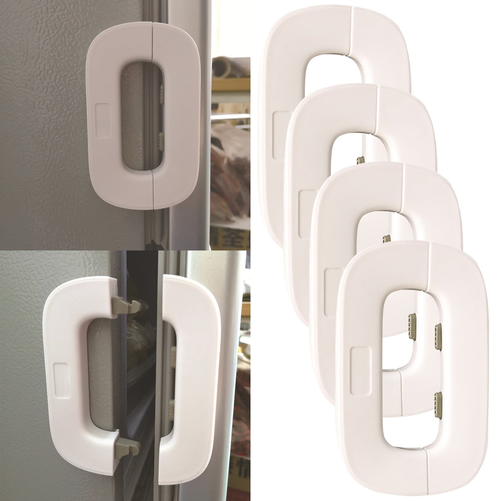 Cacfwgk Doorstop Clearance Sales4 Pack Child Refrigerator Fridge Freezer Front Door Lock Side ...