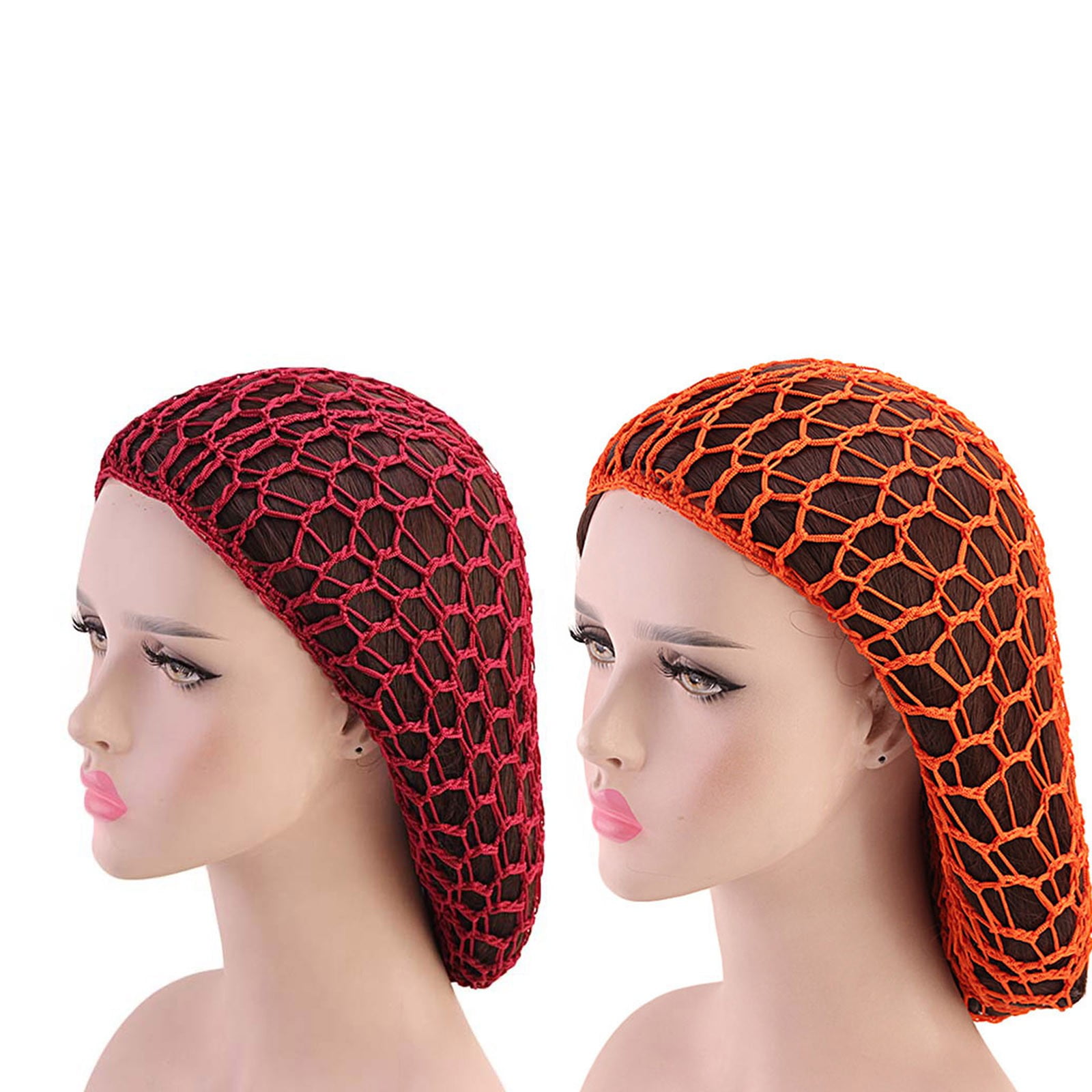 Cacfwgk Hair Care Net 2PC Mesh Hair Net Soft Rayon Knit Hat Sleeping ...