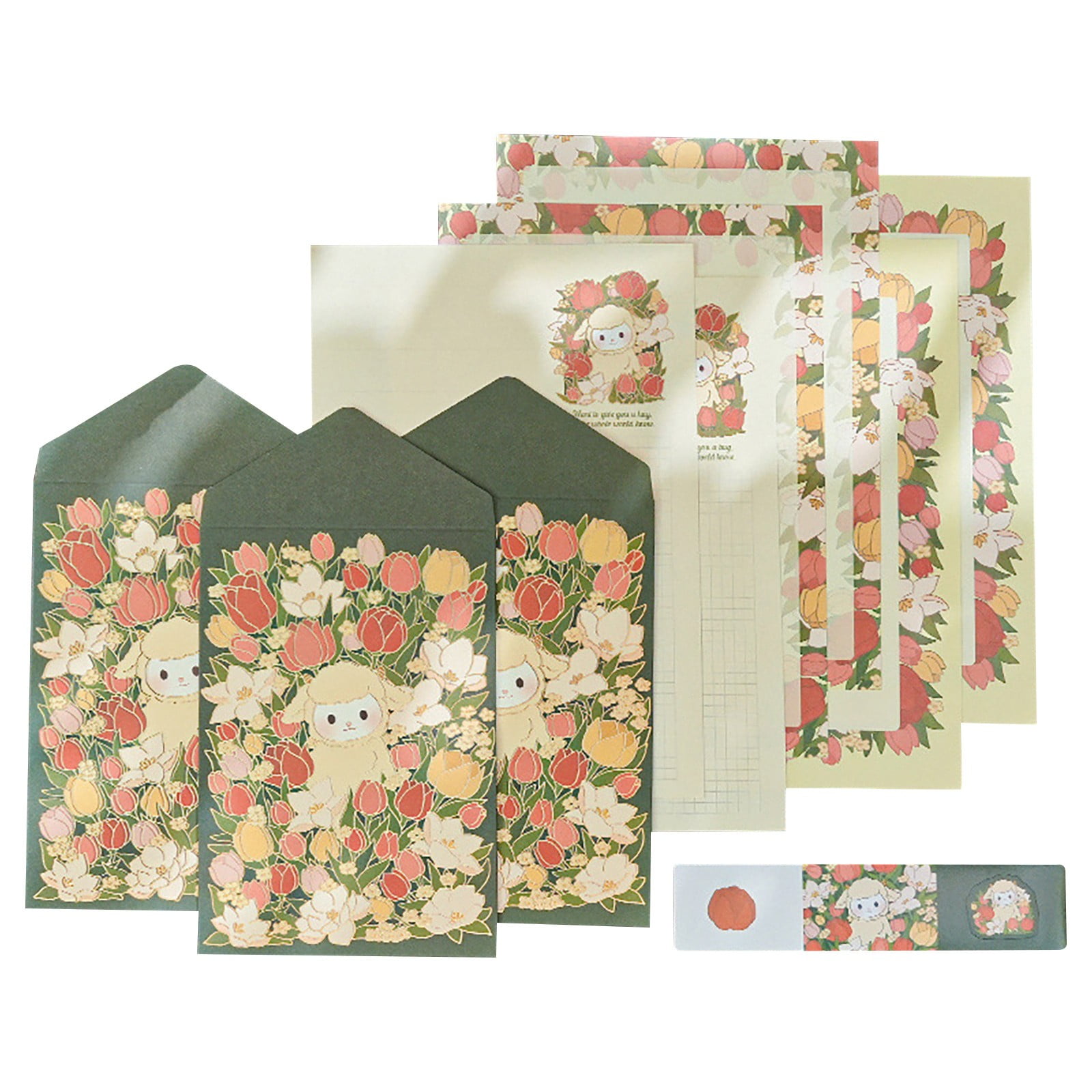 Cacfwgk Stationery Paper And Envelopes Set Cute Animal Patterns ...