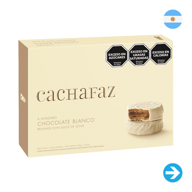 Cachafaz - Alfajores White Chocolate with Dulce de Leche - Package 6 ...