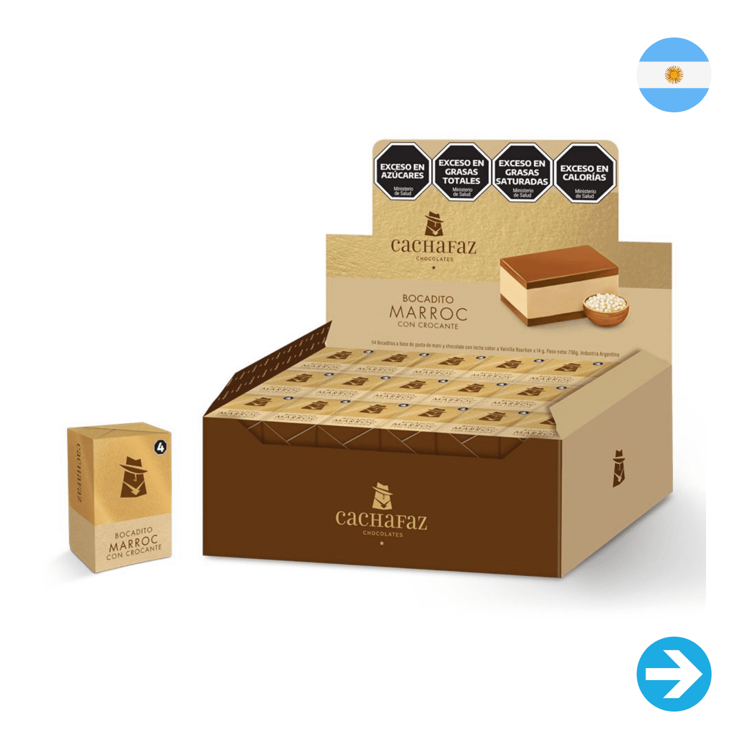 Cachafaz - Moroccan Snack with Crispy Rice - Package 54 Units - 756gr ...