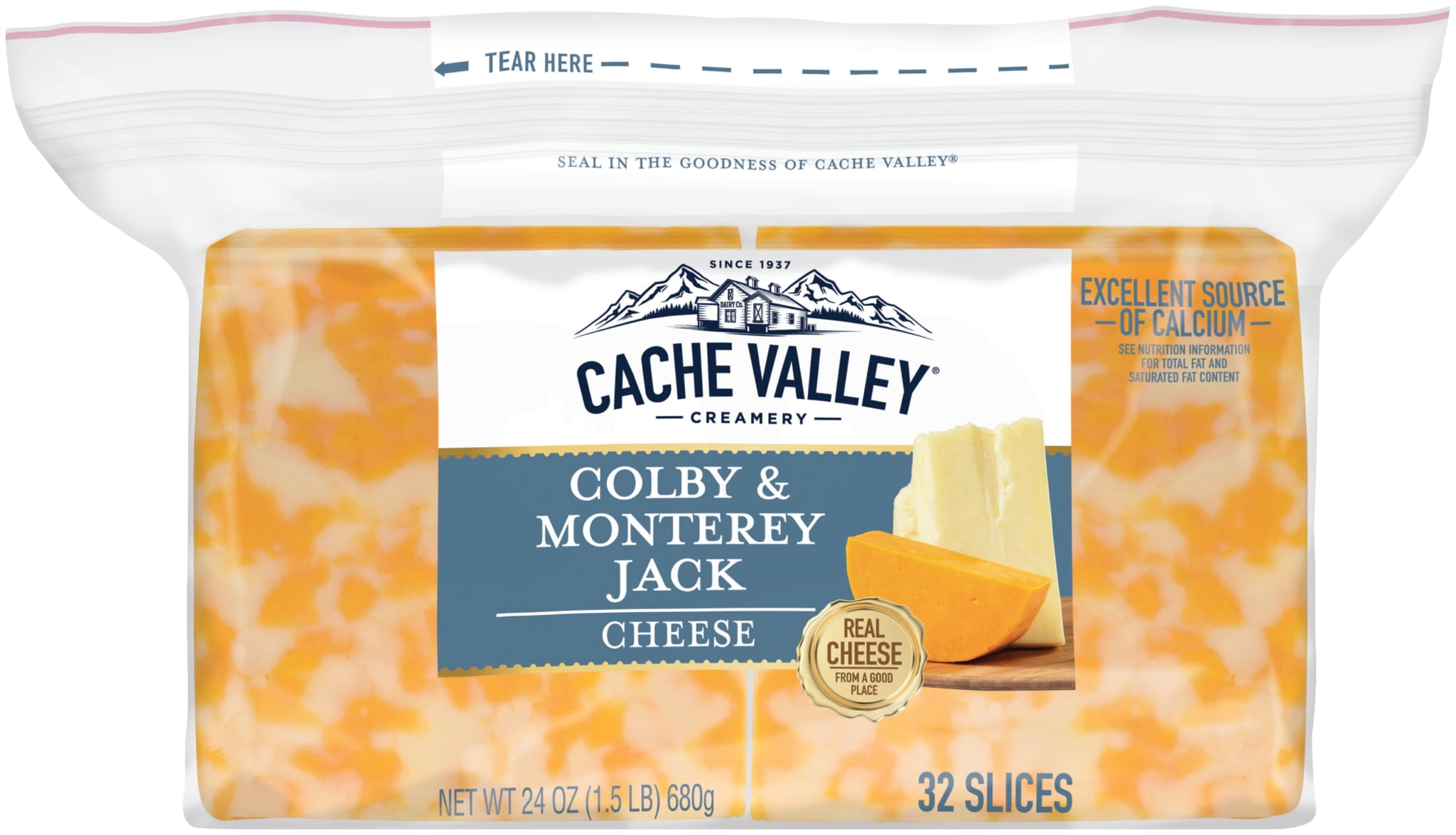 Cache Valley Natural Slices Colby & Monterey Jack Cheese, 24 oz ...