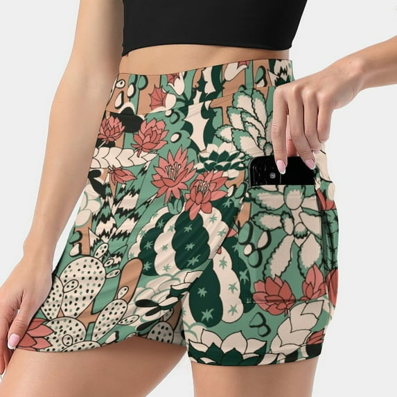 Cacti And Succulent Skirts Woman Fashion Pant Skirt Mini Skirts Office ...