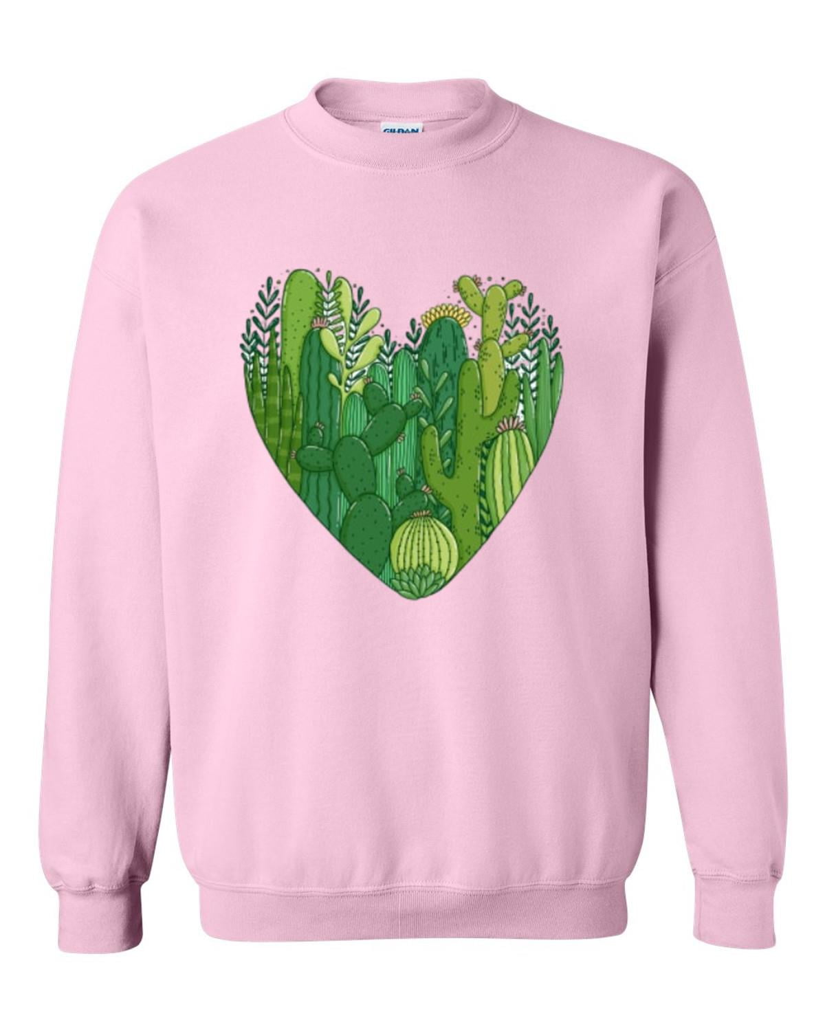 Cacti Heart A Cute Succulent Desert Plant Green Love Symbol Sweatshirt ...
