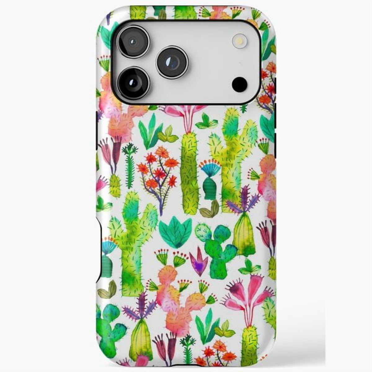Cacti garden Themed Botanical Desert Plant Graphic Phone Case for iPhone 12 to 17 - Walmart.com