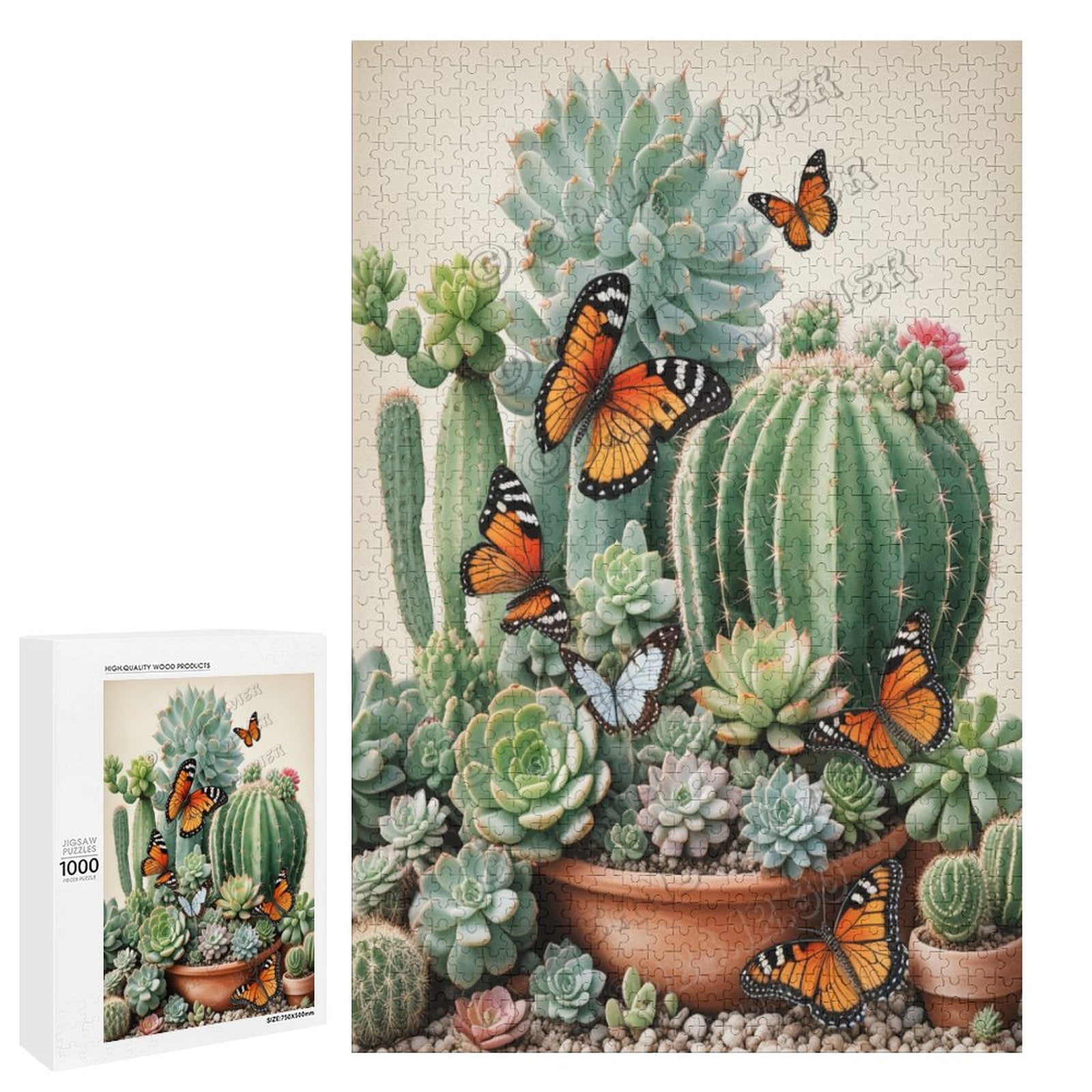Cactus 1000 Piece Jigsaw Puzzle for Adults - Cactus - Relaxing Puzzle ...