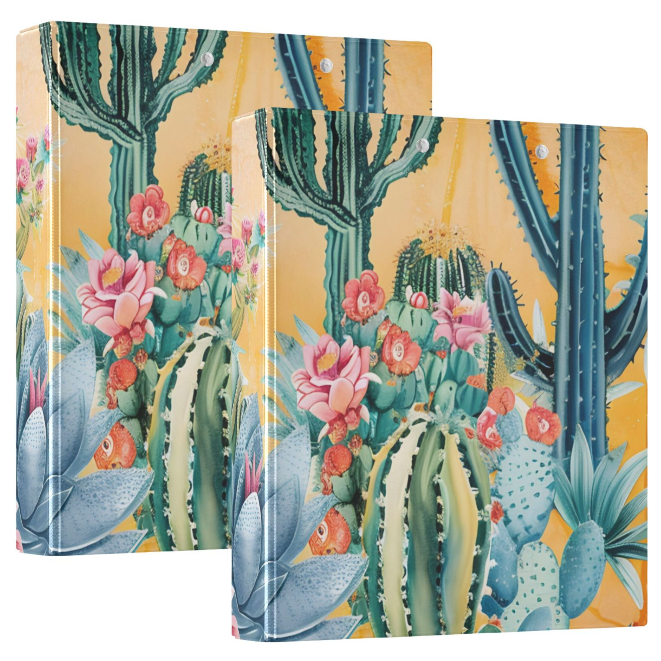 Cactus 3 Ring Binders 1.5 inch Hardcover File Folders with Interior ...