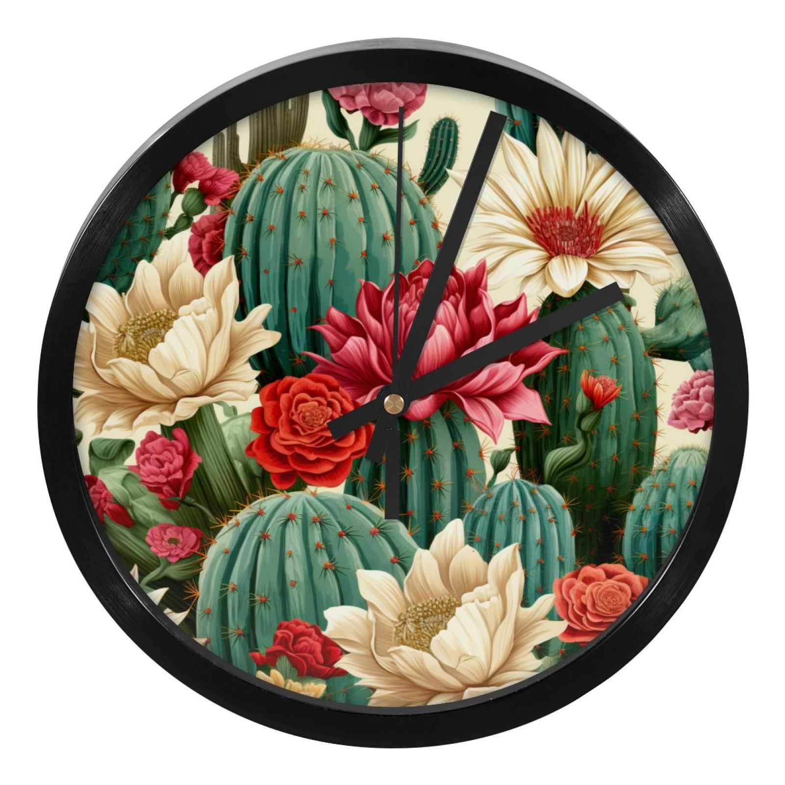 Cactus 9.8 Inch Silent Round Digital Wall Clock - Battery Operated ...