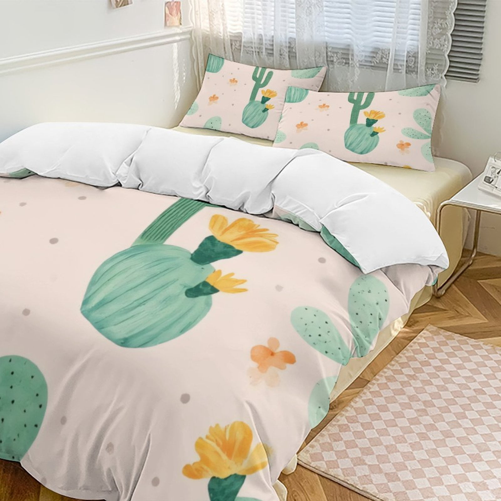 Cactus And Flowers Pattern 3D Duvet Cover Set Quilt Cover Theme of Kid ...