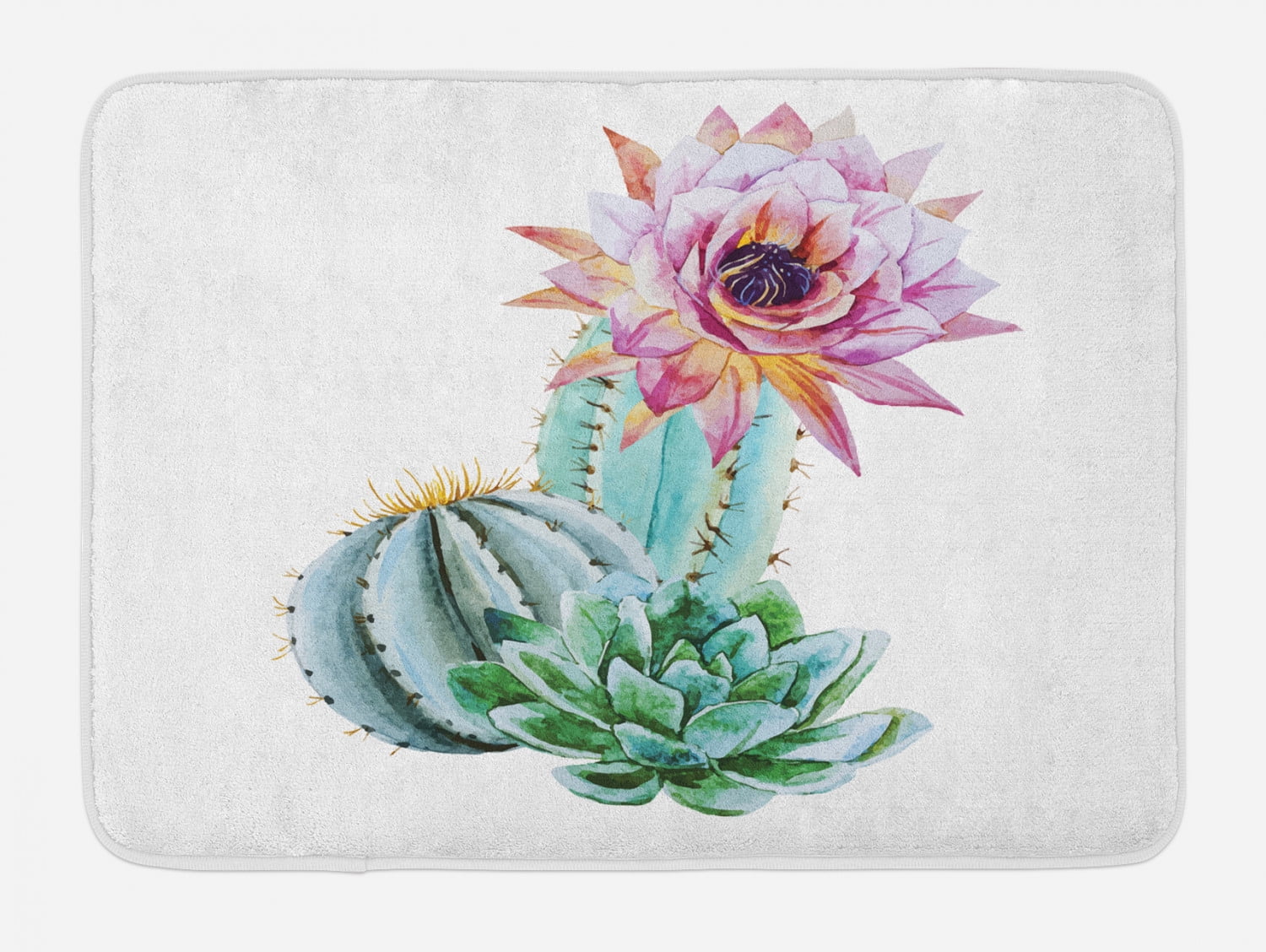 Cactus Bath Mat, Cactus Spikes Flower in Hot Mexican Desert Sand ...
