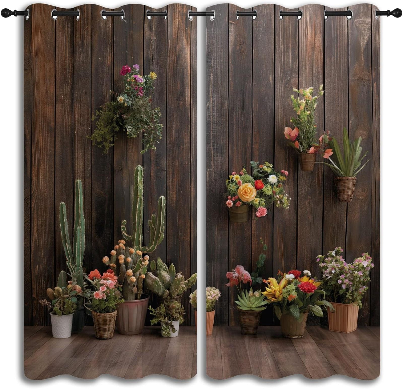 Cactus Blackout Curtains For Boys Girl Bedroom Decor,Tropical Succulent ...