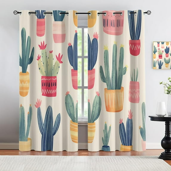 Cactus Blackout Curtains for Girls Boys Home Decor, Cactus Curtains ...