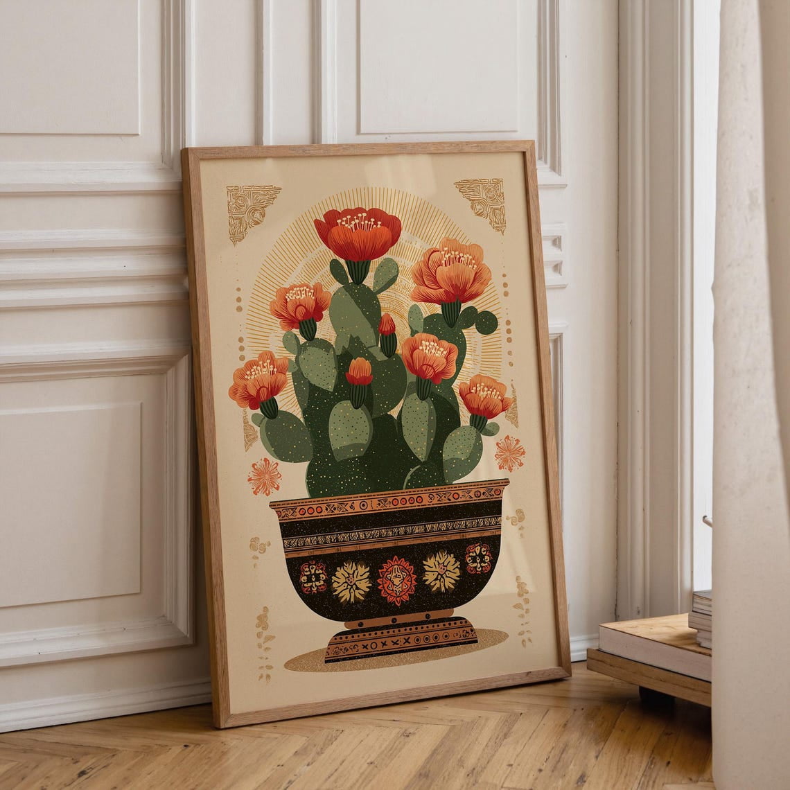 Cactus Botanical Boho Sunburst Desert Southwestern Poster Unframed ...