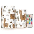 Cactus Brown Alpaca Flickering Flameless Candles Battery Operated with ...