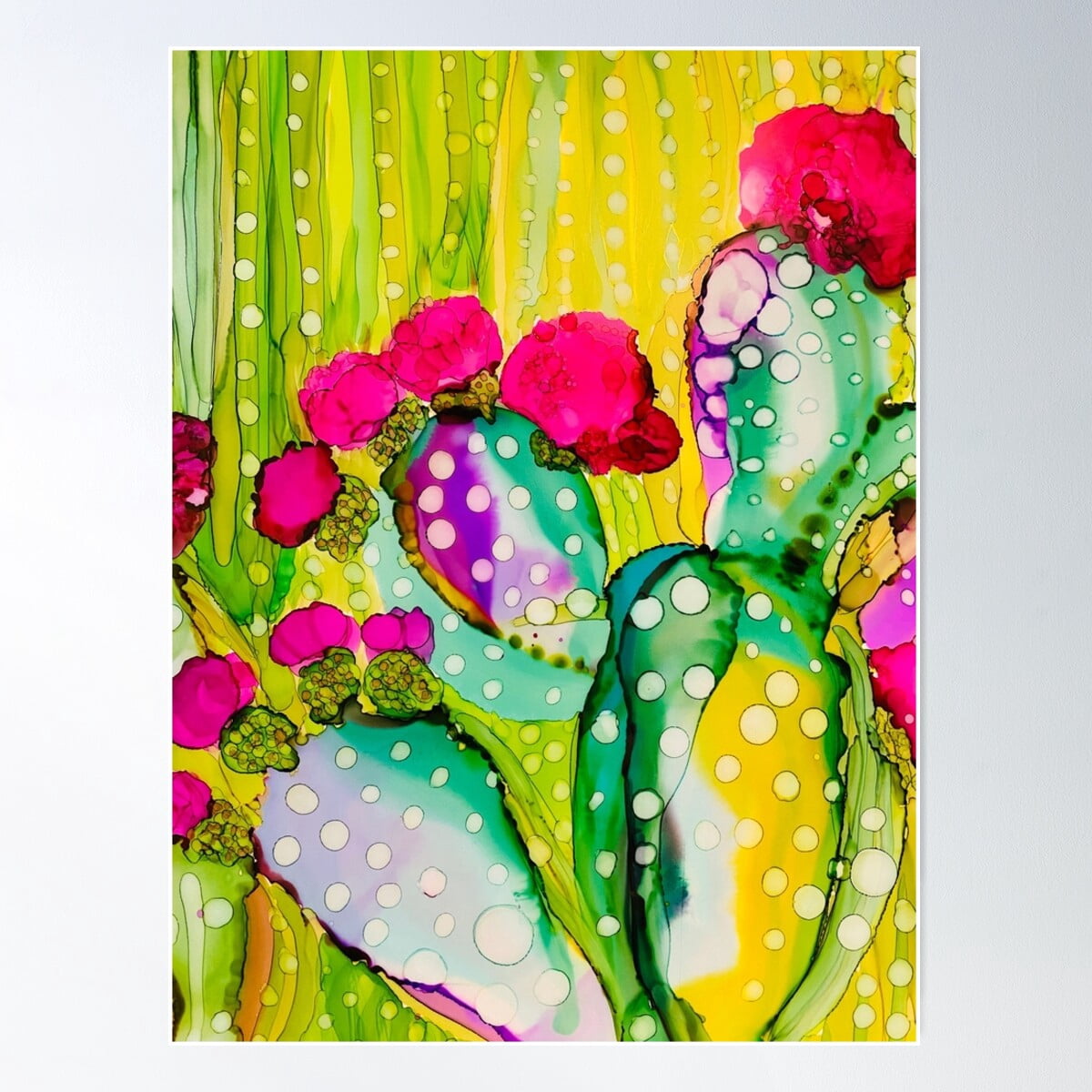 Cactus Burst Poster Wall Art, Modern Wall Decor For Living Room Bedroom ...