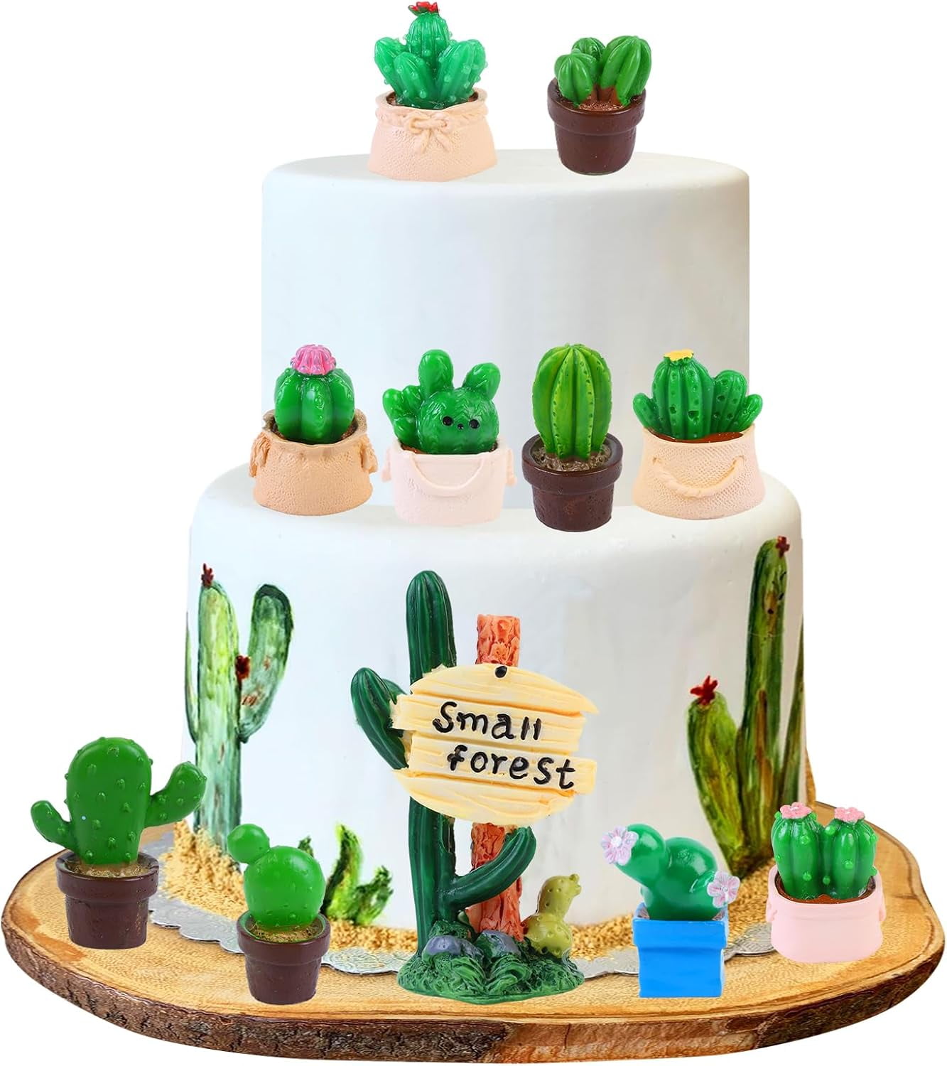 Cactus Cake Figures Decorations - Mini Cactus Cake Cupcake Toppers ...
